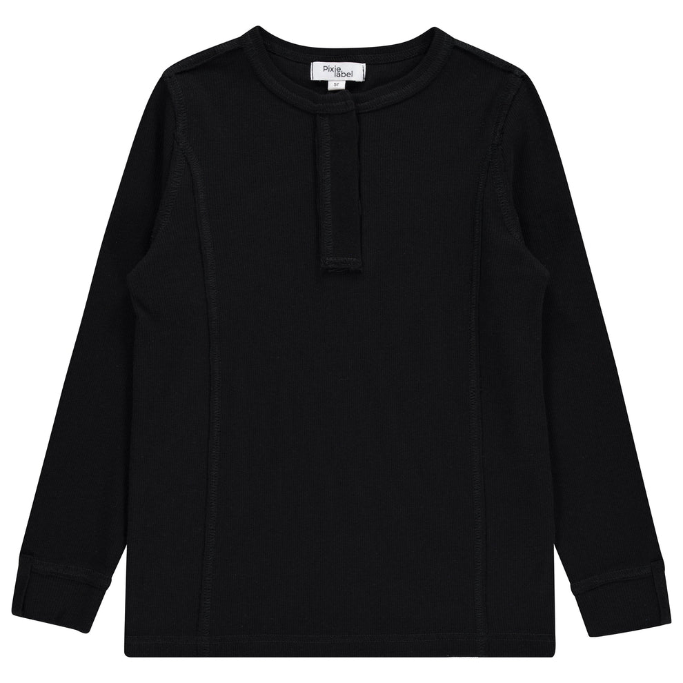 Flatlock Stitch Ribbed Henley Shirt – Pixie Rack