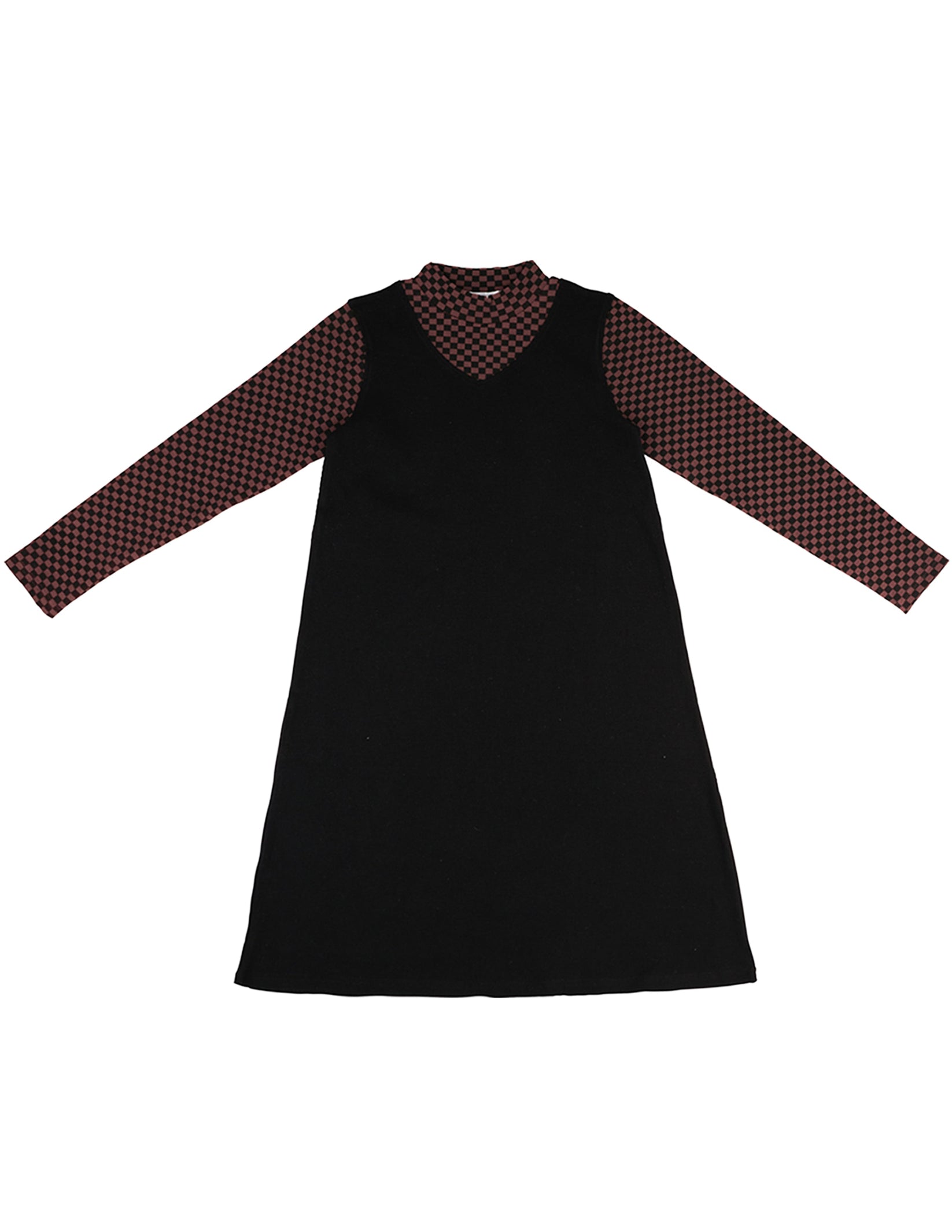 Checkered Mock Neck Dress – Pixie Rack